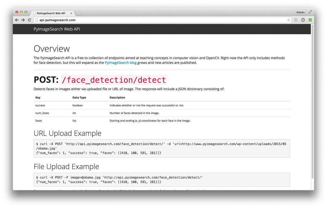 宣布Pyimagesearch Web API - PyImageSearch