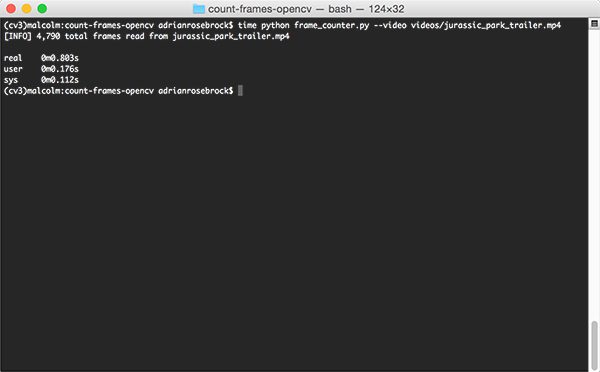 使用OpenCV和Python - PyImageSearch计算视频中的帧总数